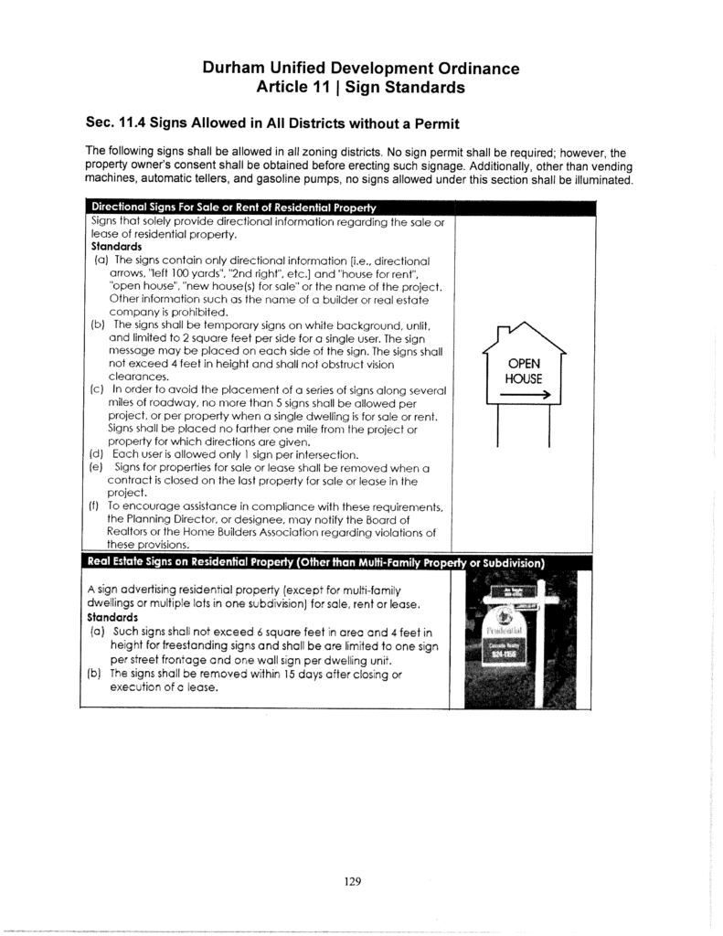 Durham Sign Ordinance – Jan 2023